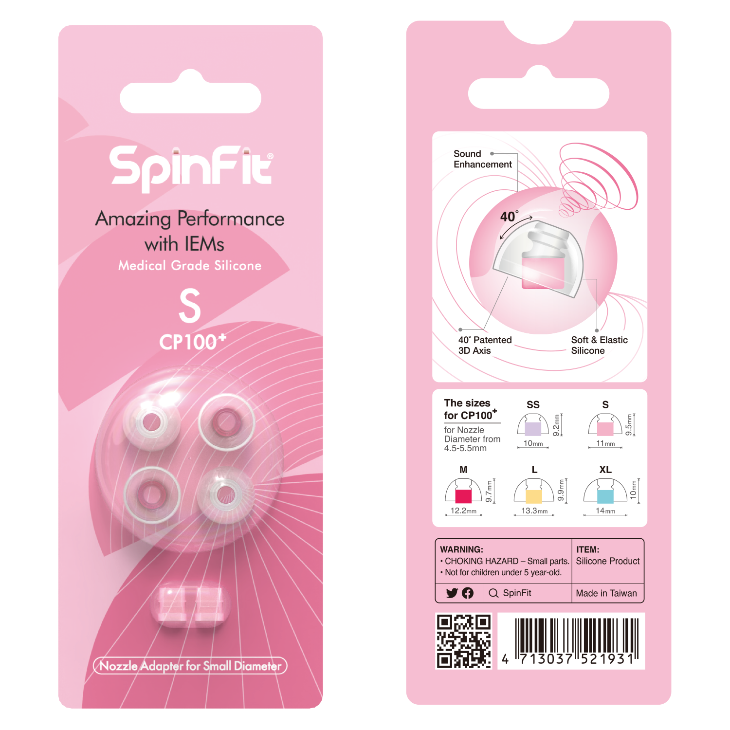 SpinFit CP100+ (V2) | Transparent Pink (S) | HL01882.S