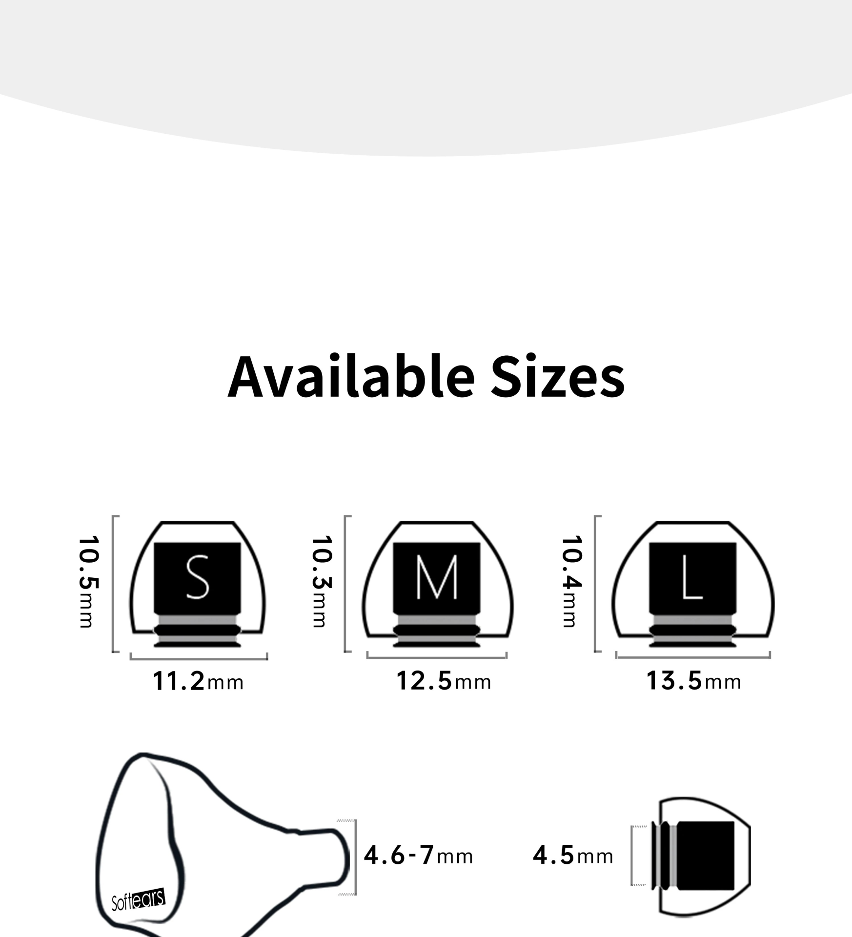 Softears UT Titanium Liquid Silicone Ear tips | L | HL02697.1